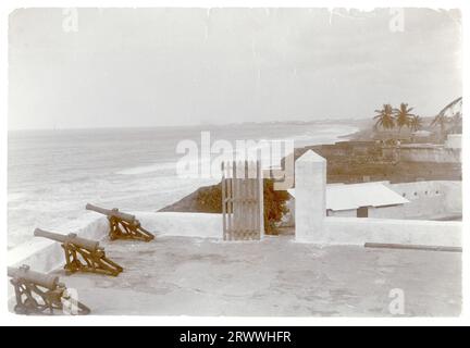 Osu Castle (also known as Fort Christiansborg) on the coast in Accra ...