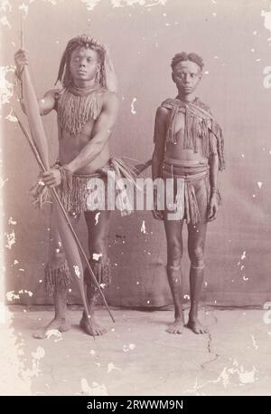 Portrait of a man and woman from the Great Andamanese people ...
