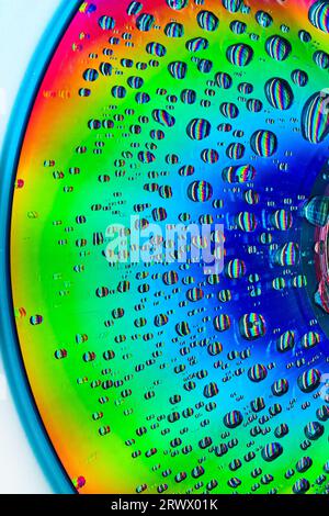 Water drops on DVD in macro photography Stock Photo - Alamy