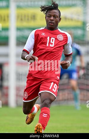 Mark Ian Steffensen (19) of Denmark pictured defending on Guilherme ...