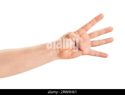 four fingers gesture path isolated on white Stock Photo - Alamy