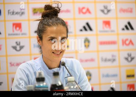 Montse Tome, Spain women's national team coach, attends the media ...