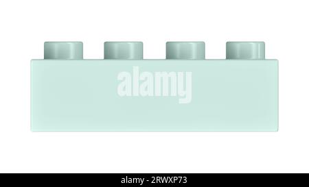 Opal Blue Plastic Lego Block Isolated on a Black Background. Children ...