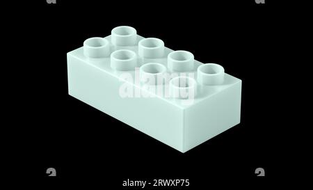 Opal Blue Lego Block Isolated on a White Background. Close Up View of a ...