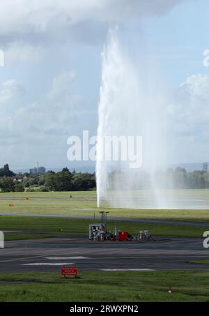Severn Trent mains water pipe burst under the grass runway at ...