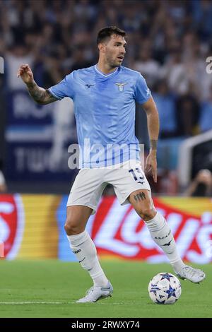 Lazio's Italian defender Alessio Romagnoli celebrates after scoring a ...