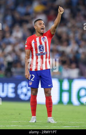 Atletico Madrid's Brazilian forward Samuel Lino controls the ball ...
