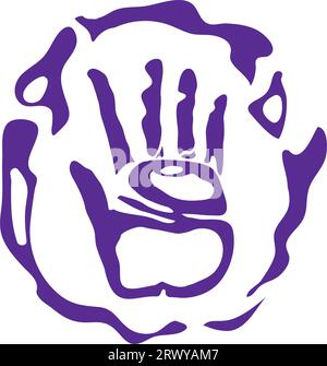 handprint paint color purple Stock Vector Image & Art - Alamy