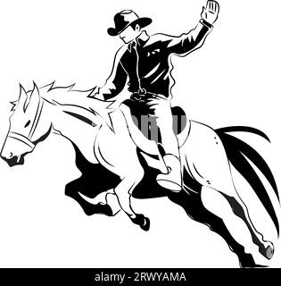 cowboy hand draw rodeo Stock Vector Image & Art - Alamy
