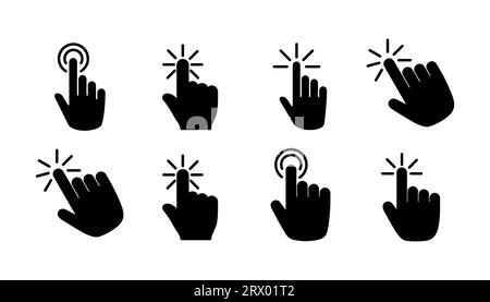 hand click icon vector. clicking finger icon. pointer icon Stock Vector ...