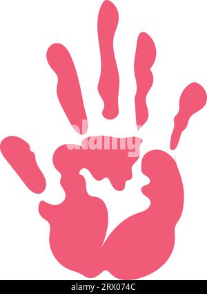 handprint paint color pink illustration Stock Vector Image & Art - Alamy