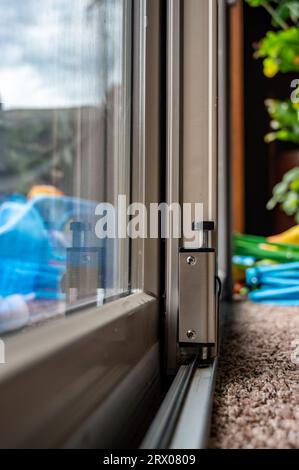 Push locking mechanism for sliding glass door hardware security Stock ...