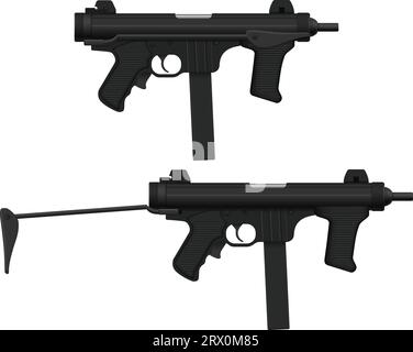 Layered vector illustration of Machine Pistol Stock Vector Image & Art ...