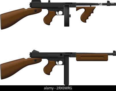 Layered vector illustration of Machine Gun Stock Vector Image & Art - Alamy