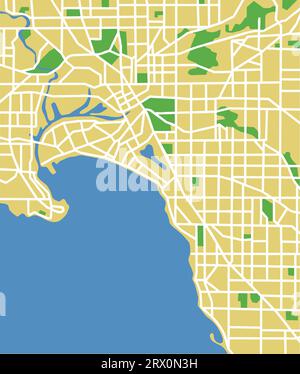 Melbourne Australia City map blue print vector illustration Stock ...