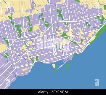 Downtown vector map of Toronto, Canada. This printable map of Toronto ...