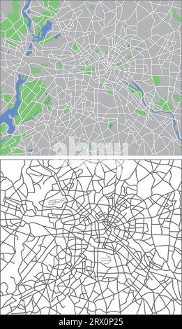 Layered vector illustration map of Berlin Stock Vector Image & Art - Alamy