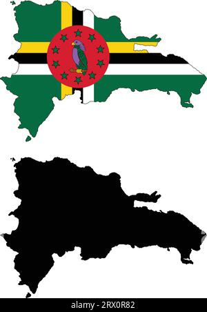 Dominica country detailed editable map with regions cities and towns ...