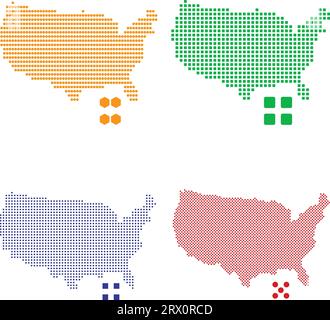 usa, map, atlas, map of the world, profile, symbolic, political, colour ...
