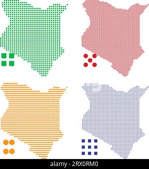 Vector illustartion different pixel map of South Africa Stock Vector ...