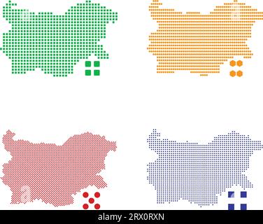 Bulgaria editable outline map. Bulgarian red border. Country name ...