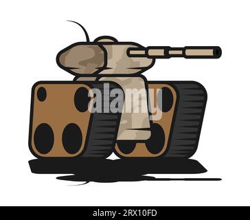 Battle camo track tank with sand camouflage and long barrel for firing ...