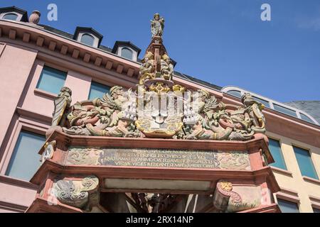 Historischer Renaissance-Marktbrunnen, Markt, Mainz, Rheinland-Pfalz ...