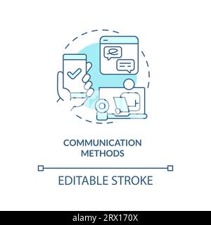 2D communications methods linear icon concept Stock Vector Image & Art ...