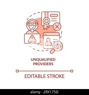 2D customizable unqualified providers linear icon concept Stock Vector ...