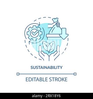 2D blue thin linear icon root cause analysis concept Stock Vector Image ...