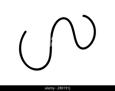 Black abstract swirled wave doodle line. Scribble curly brush strokes ...