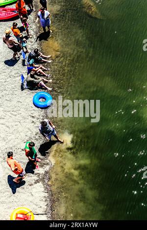 People on the beach along the Russian River Stock Photo - Alamy