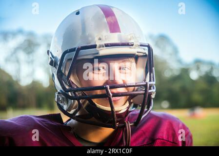 Female Kicker on highschool Football team Stock Photo - Alamy