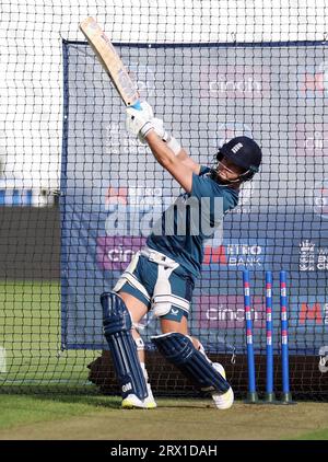 England’s Gus Atkinson during a nets session at The Gabba, Brisbane ...
