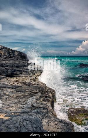 Cliff on the south coast of Cuba between Santiago and Baracoa Stock ...