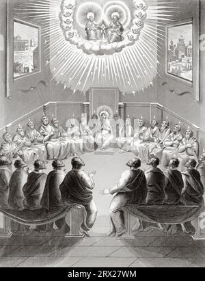 Bible Story Illustration of The Descent of the Spirit (Acts2;2-3) by ...