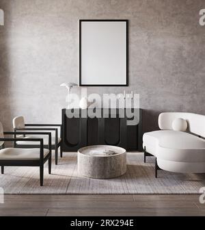 sofa and decoration japanese on Modern room interior wabisabi style.3D ...