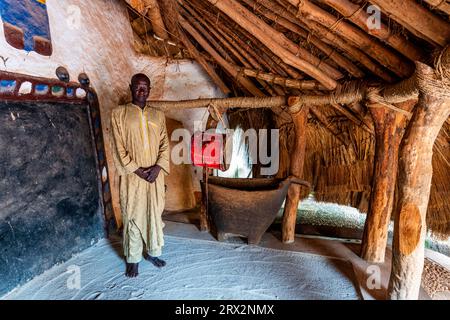 Man explaining the history of the Lamido Palace, Ngaoundere, Adamawa ...