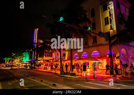 Miami streets at night, Miami, Florida, United States of America, North ...