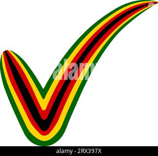 Check mark style Zimbabwe flag symbol elections, voting and approval ...