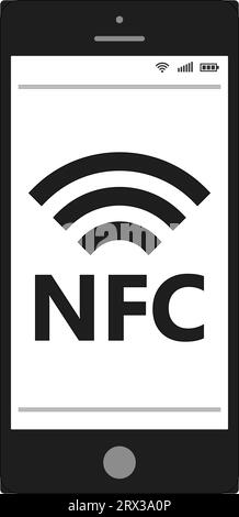 NFC Near field communication, icon contactless payment logo Stock ...