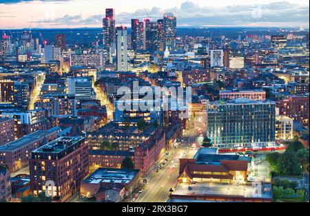 Manchester Skyline after the Sunset Stock Photo - Alamy