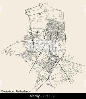 Street roads map of OOSTERHOUT, NETHERLANDS Stock Vector Image & Art ...