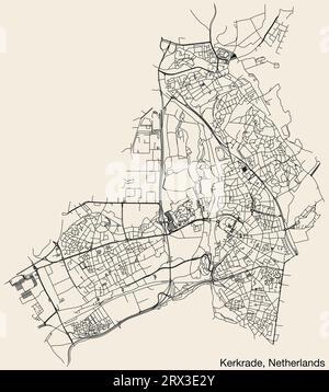 Street roads map of KERKRADE, NETHERLANDS Stock Vector Image & Art - Alamy