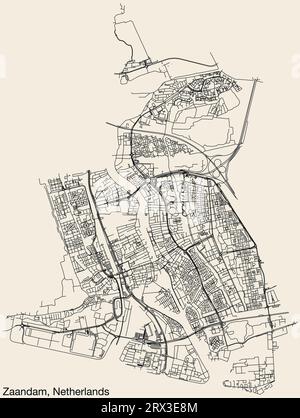 Street roads map of ZAANDAM, NETHERLANDS Stock Vector Image & Art - Alamy