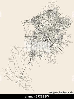 Street roads map of HENGELO, NETHERLANDS Stock Vector Image & Art - Alamy