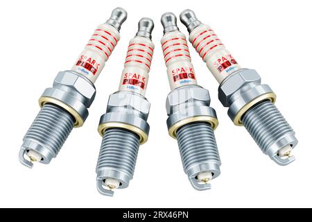 Spark plug. Iridium Spark Plug, 3D rendering isolated on white ...