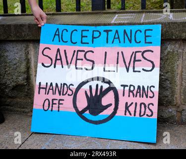 A "Hands Off " protest held in downtown Montrose, Colorado Stock Photo ...