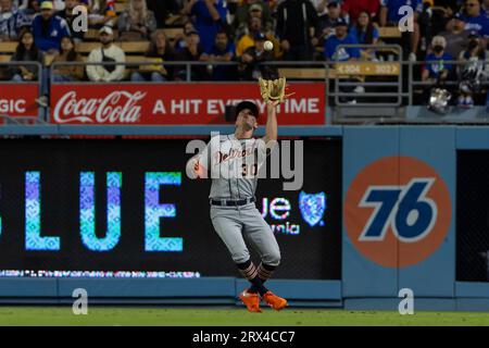 Detroit Tigers right fielder Kerry Carpenter throws in the double hit ...