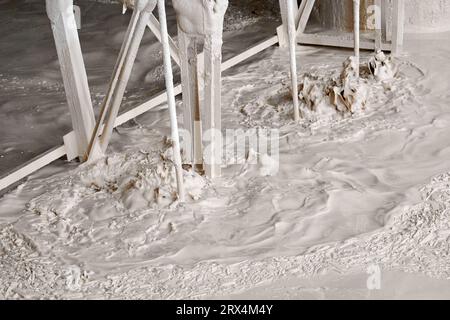 Pool for preparation of sludge for gas silica blocks Stock Photo - Alamy